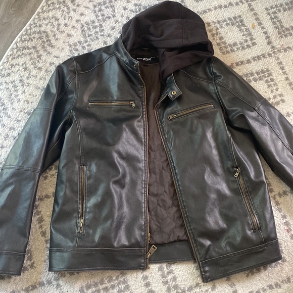 Black Rivet | Jackets & Coats | Black Rivet Leather Jacket Chest ...